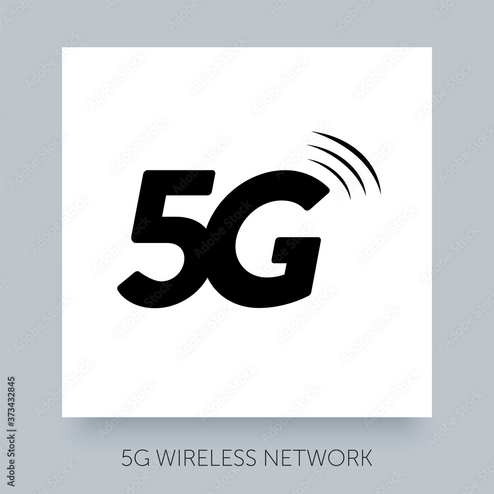5G logo sign. New wireless internet wifi connection symbol. Global ...