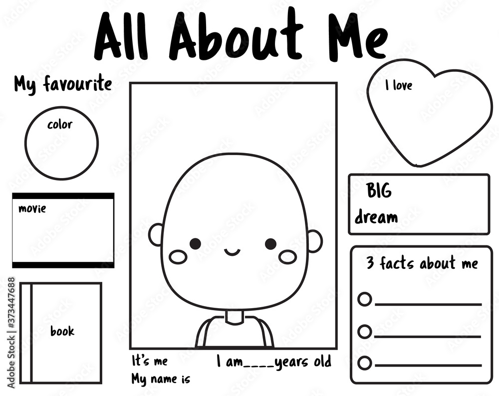 All about me printable back to school. Writing prompt for kids blank ...