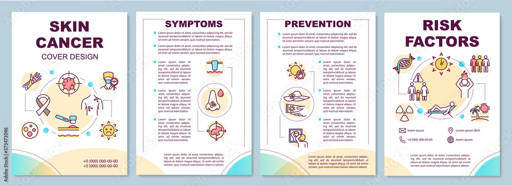 Skin cancer brochure template. Melanoma symptoms and prevention. Flyer ...