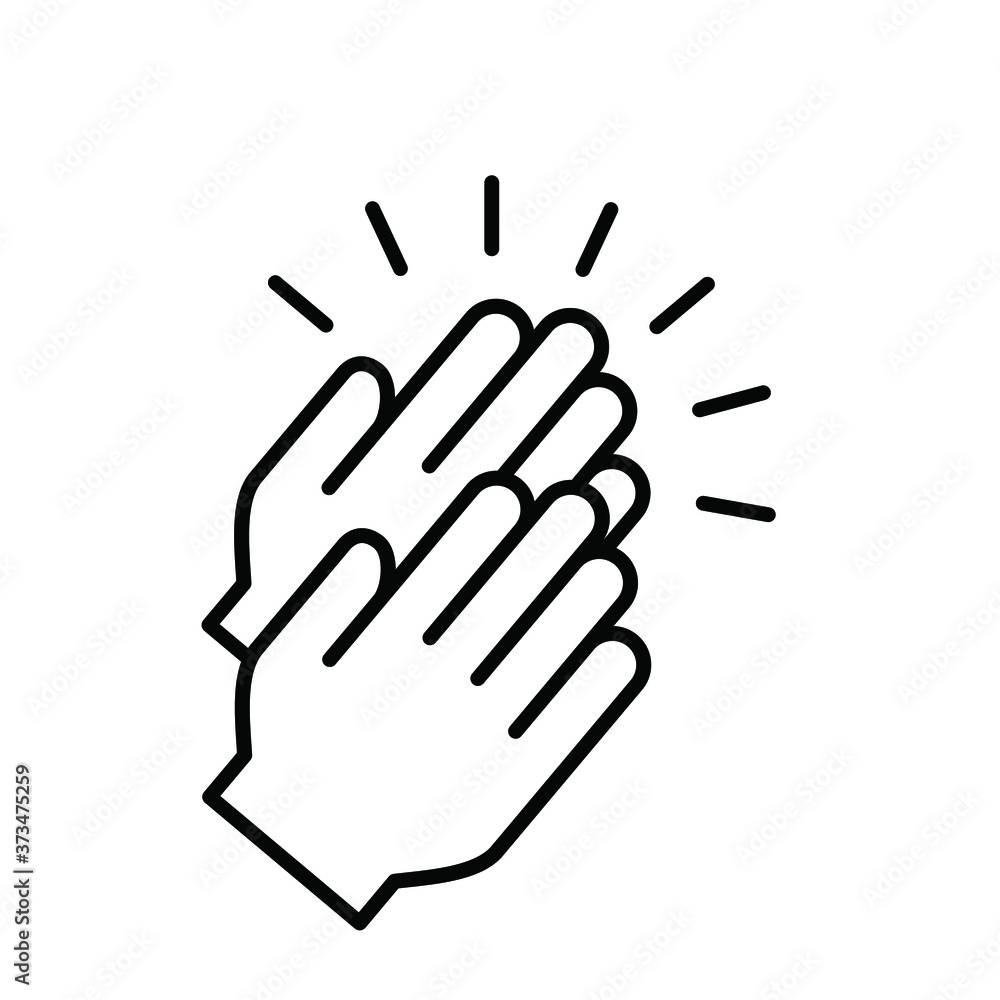 Applause audience. icon. Clap, plaudits, standing ovation symbol. flat hands clapping icons ...