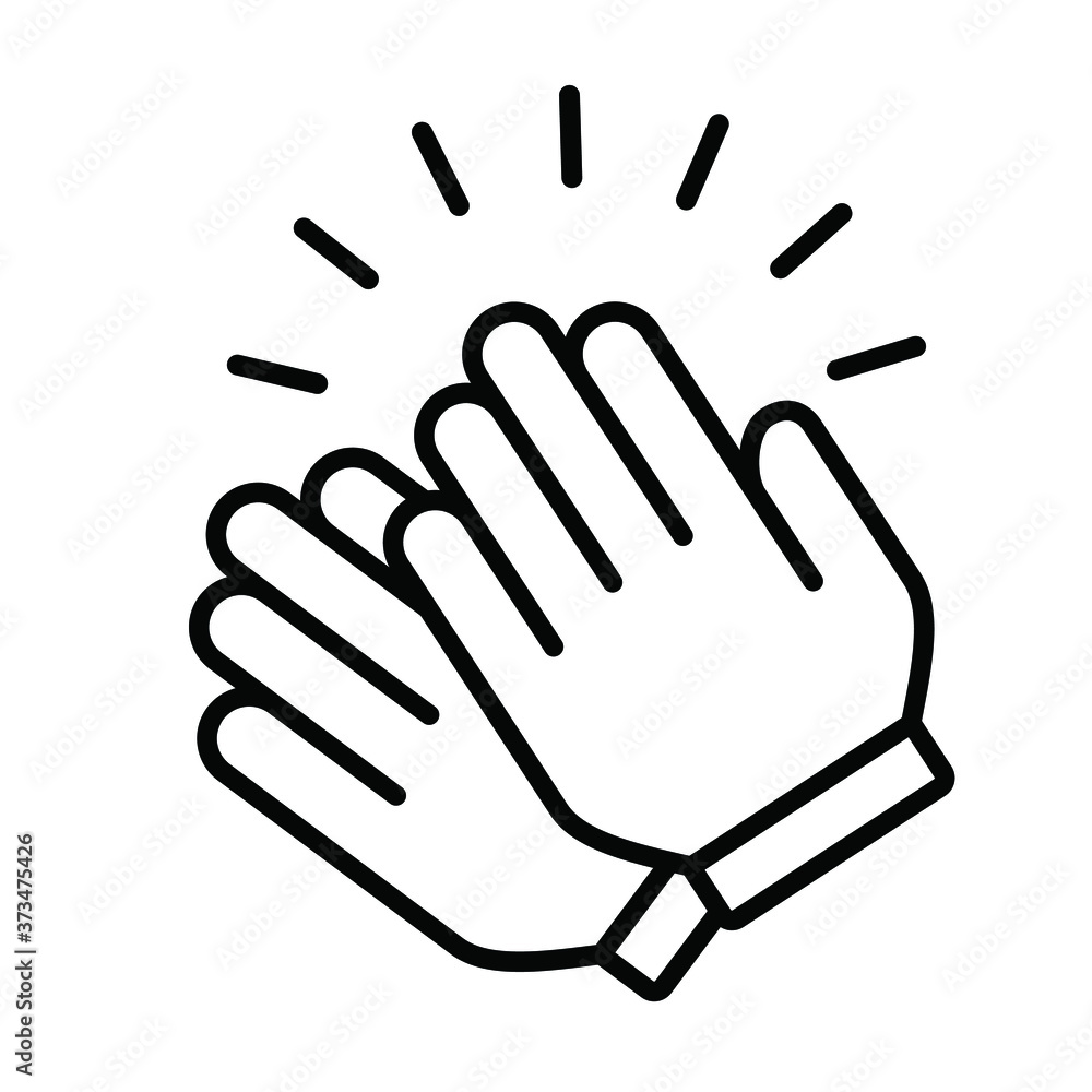 Applause audience. icon. Clap, plaudits, standing ovation symbol. flat hands clapping icons ...