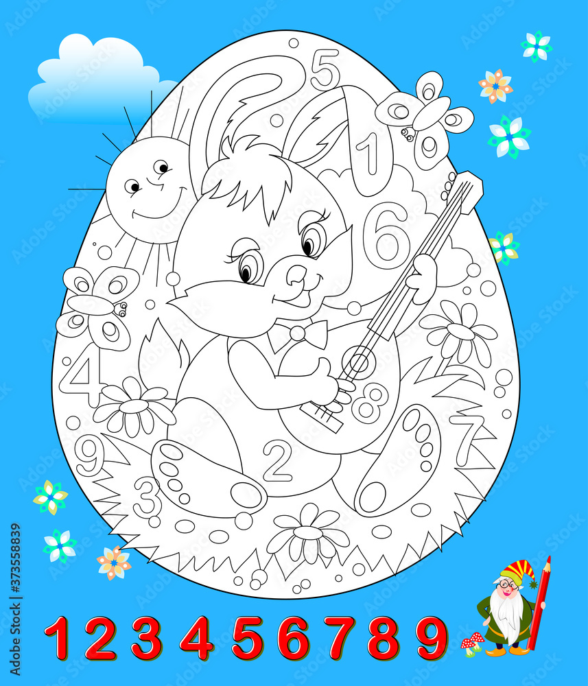 Logic puzzle game. Math education for young children. Find the numbers ...