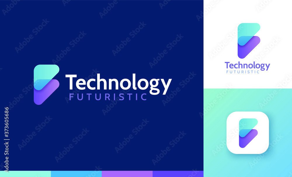 Letter F logo set Stock Vector | Adobe Stock