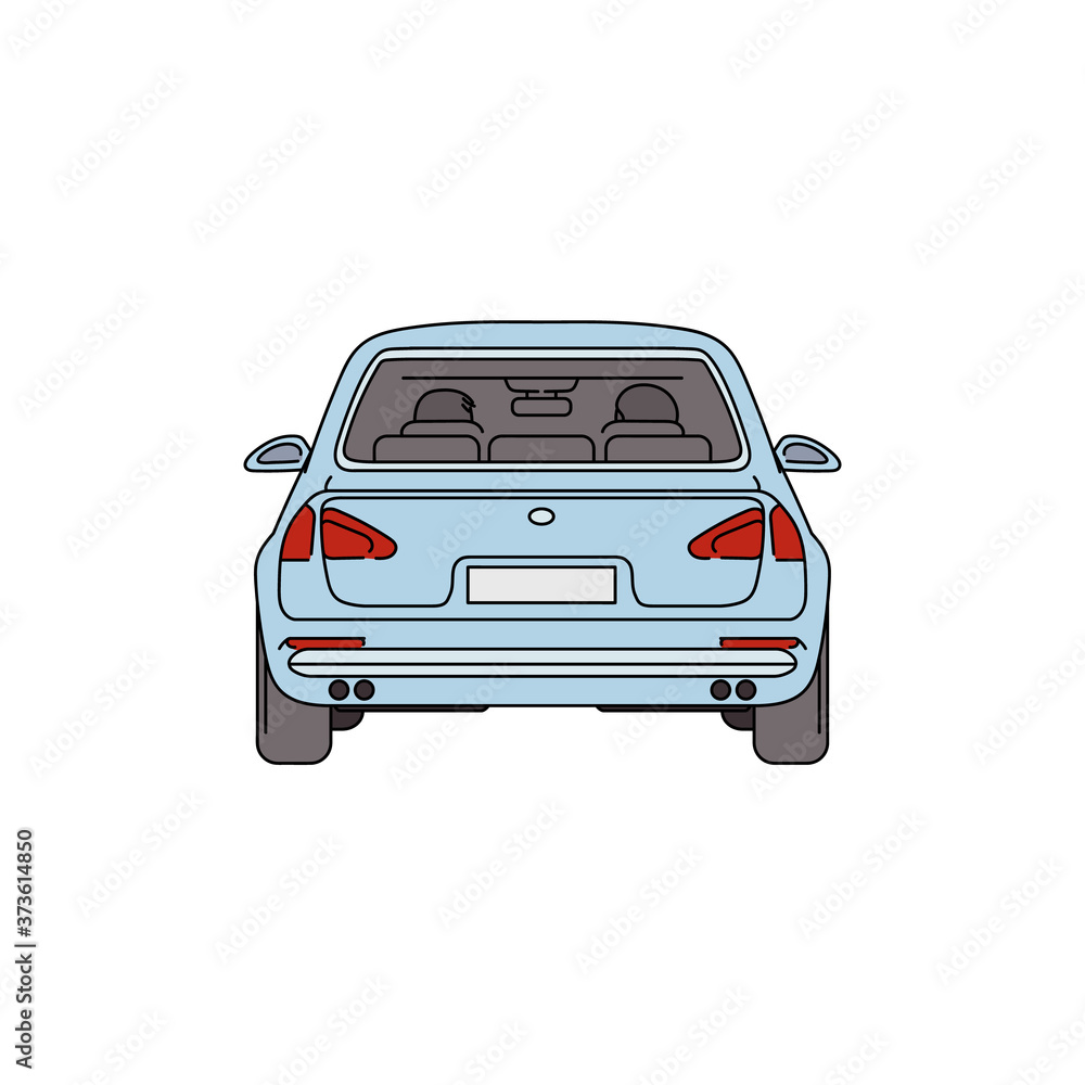 Car Back View Drawing Easy