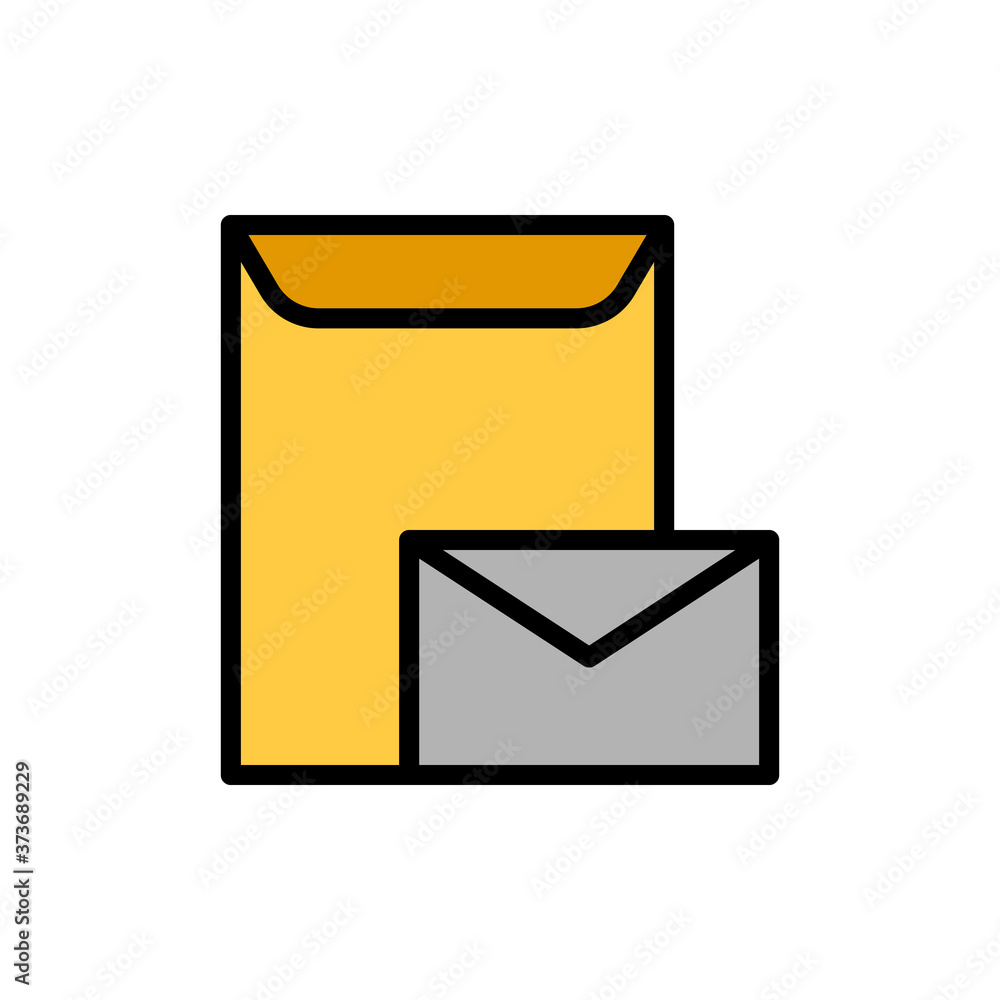 Mail letter icon. Simple color with outline vector elements of cabinet ...