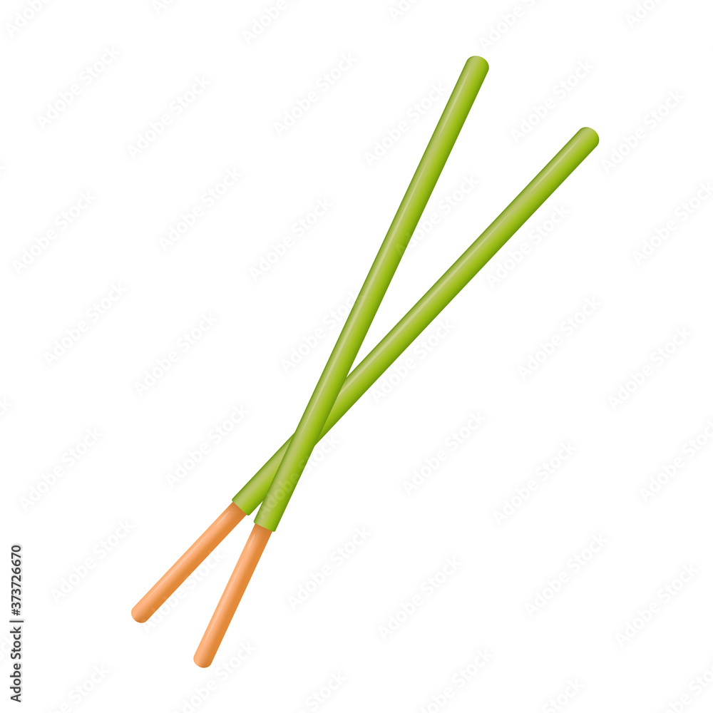 Pocky cartoon vector. Matcha stick. Pocky on white background. Matcha ...