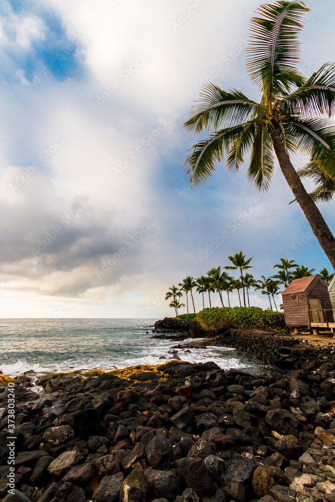 Rocky Coastline At The Historic Ahu'Ena Heiau, Kamakahonu National ...