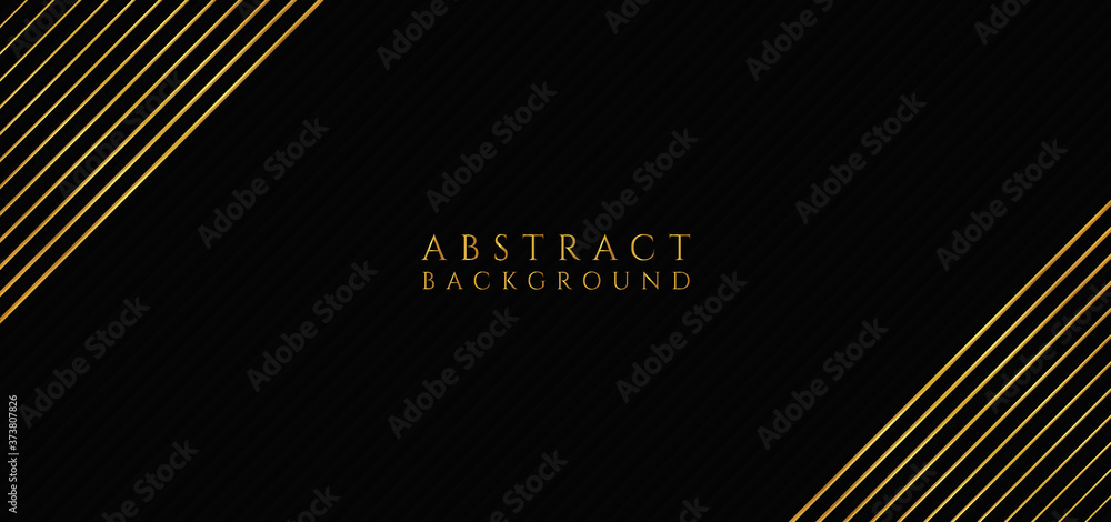 Luxury gold overlap background black color line frame corner Stock ...