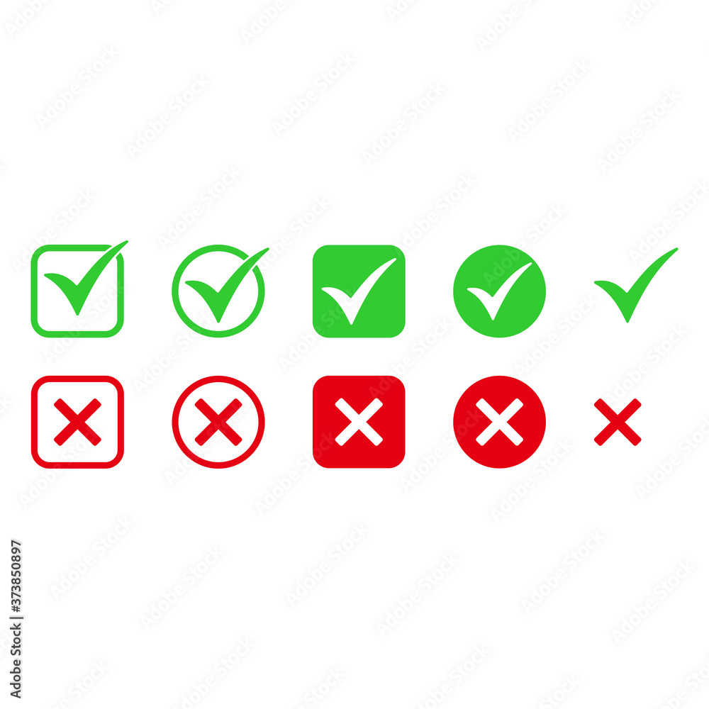 Stock-Vektorgrafik „check mark icon, check mark icon set vector symbol isolated illustration ...