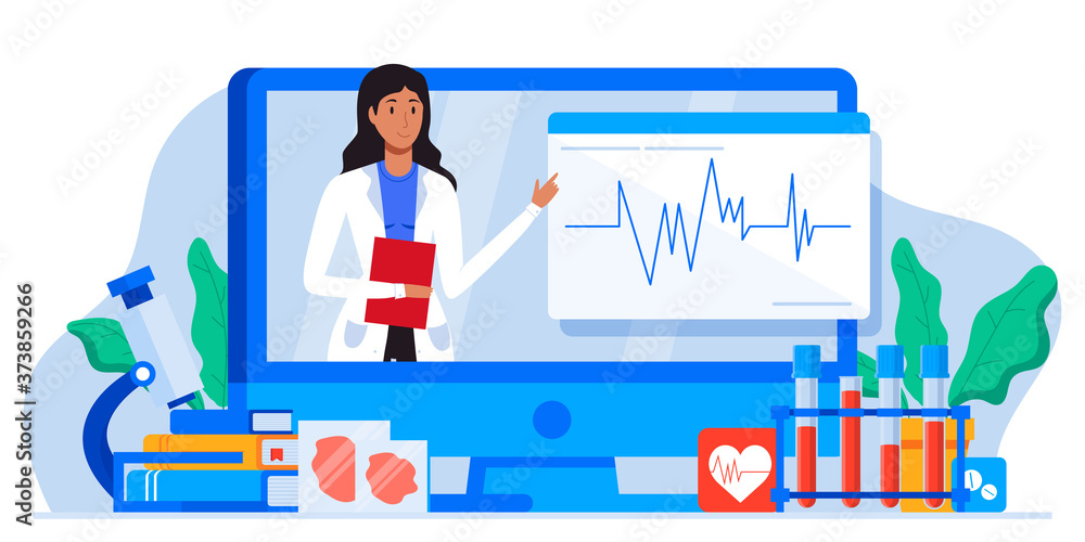 Medical examination and cardiology doctor, circulatory system checkup ...