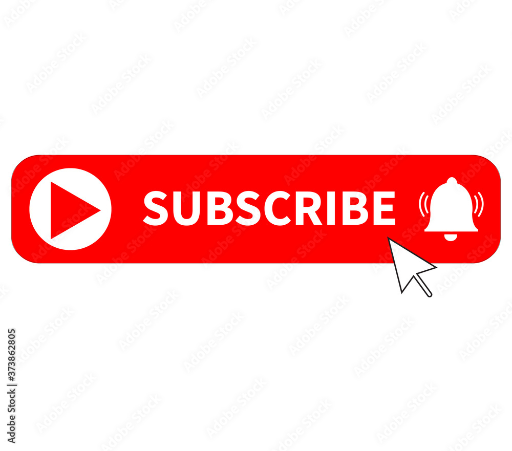 red button subscribe of channel on white background. subscribe button ...