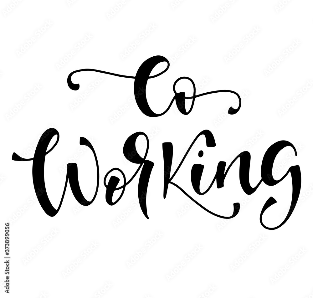 Co working logo vector illustration - black text isolated on white ...