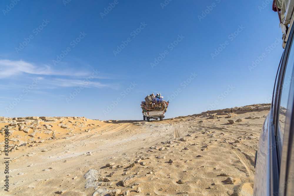Transport through the Sahara desert In Africa, Chad Stock Photo | Adobe ...