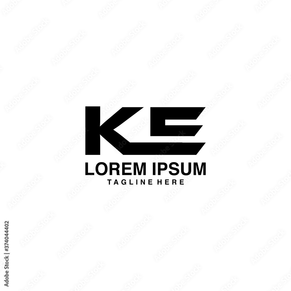 KE Logo. Vector Graphic Branding Letter Element. White Background Stock ...