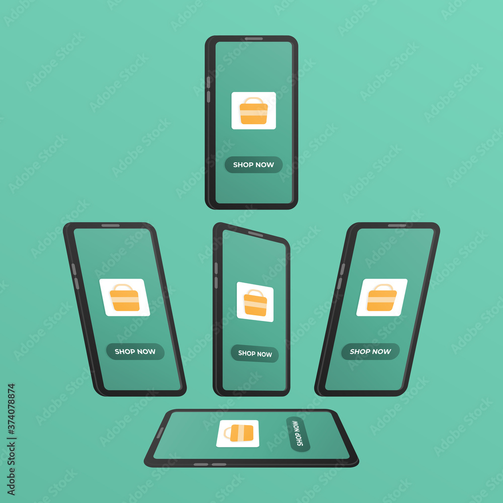 Shopping application concept, online shopping. illustration of a ...