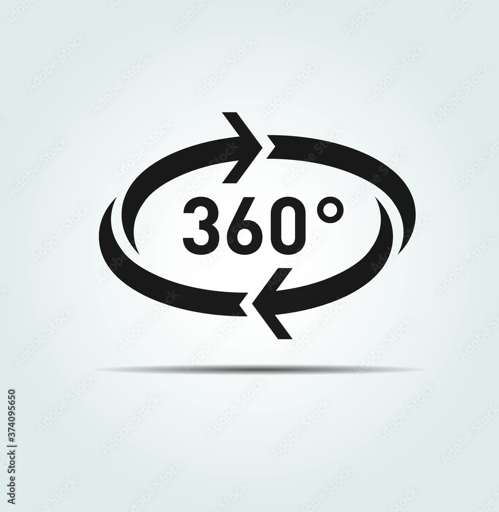 360 degree circular rotation. Vector arrows. Refresh and reload icon ...