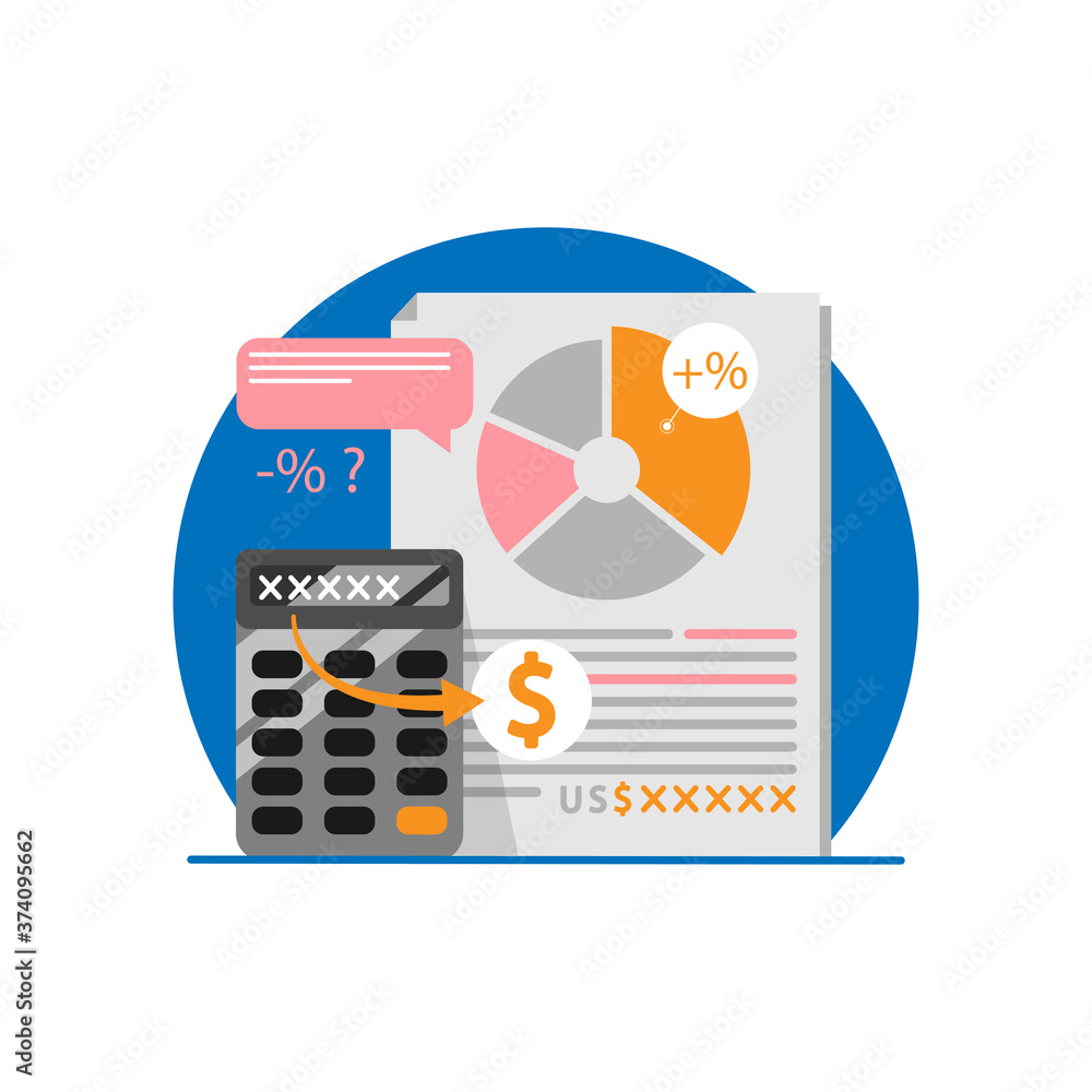 financial report, cash flow statement conceptual metaphor illustration ...