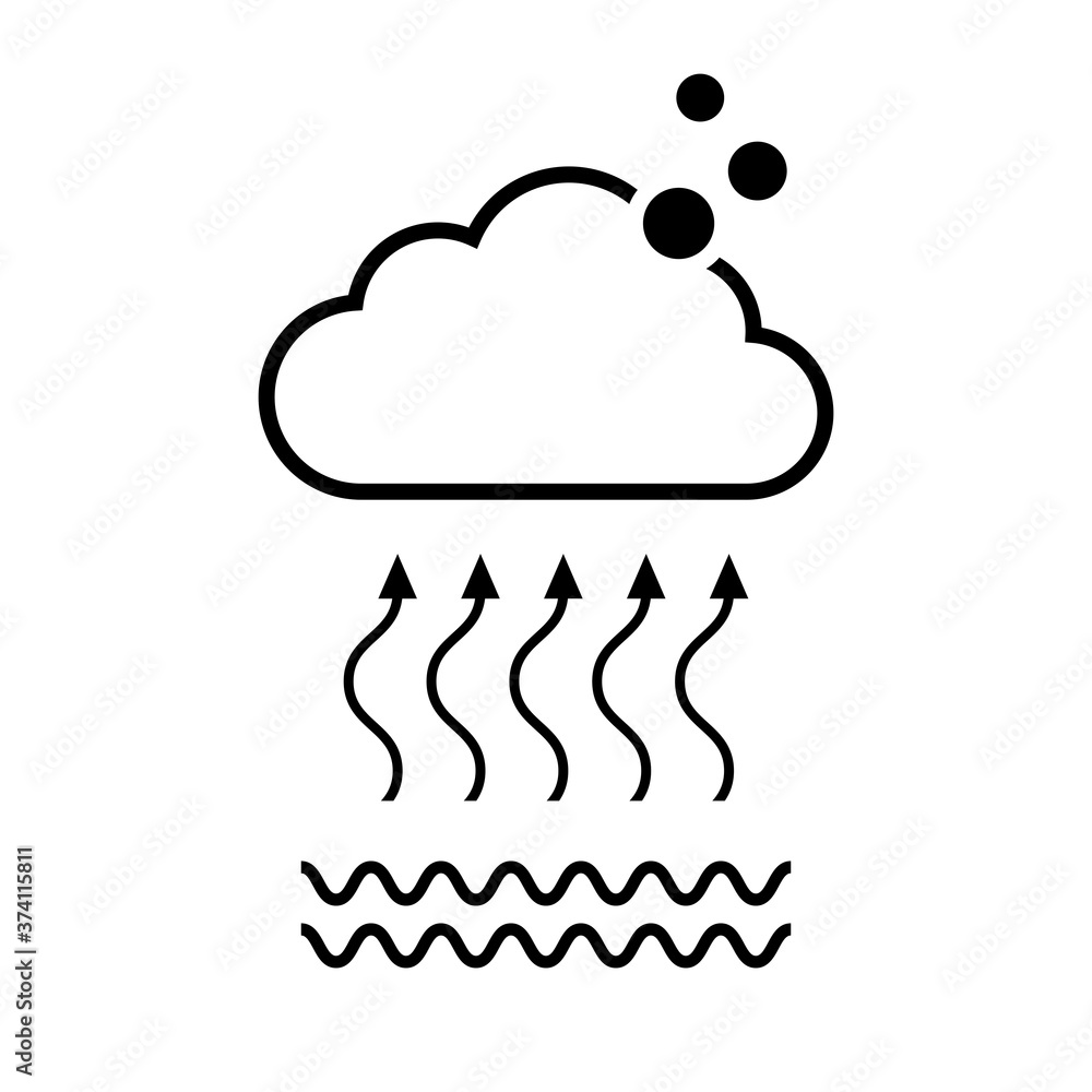 Evaporation vector icon Stock Vector | Adobe Stock