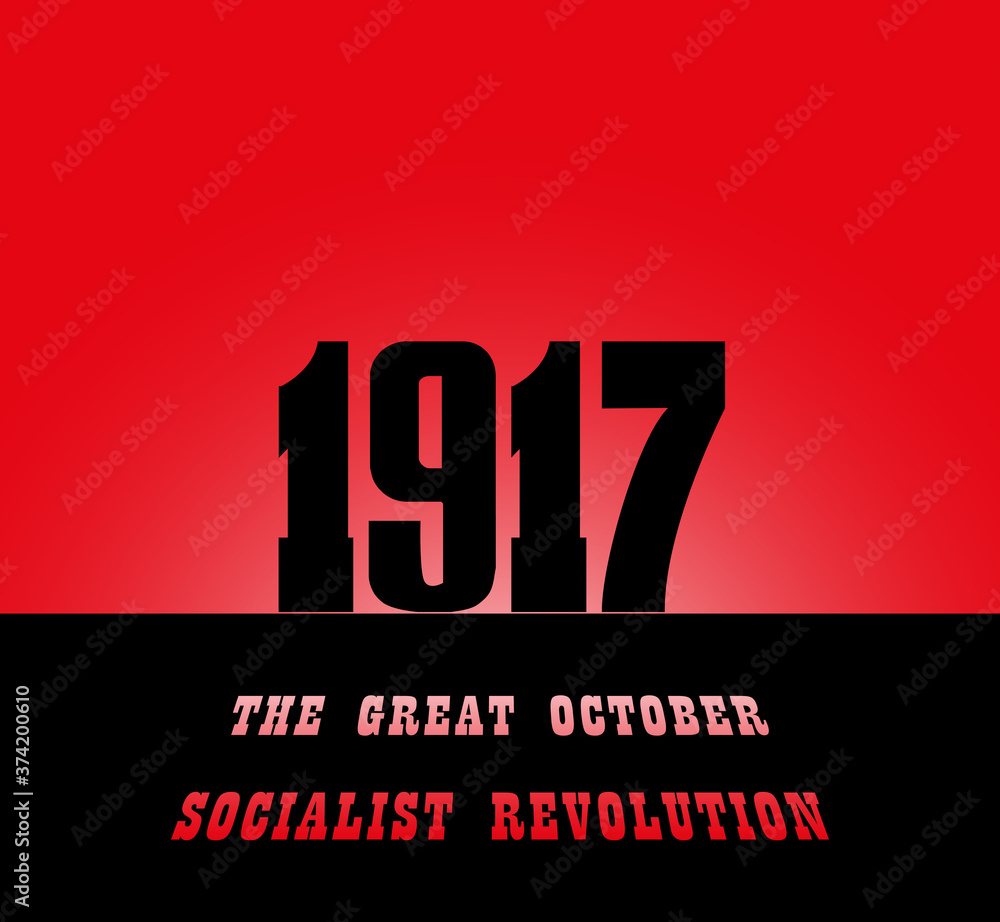 Vector de Stock 100 years ago the Russian Revolution was accomplished ...