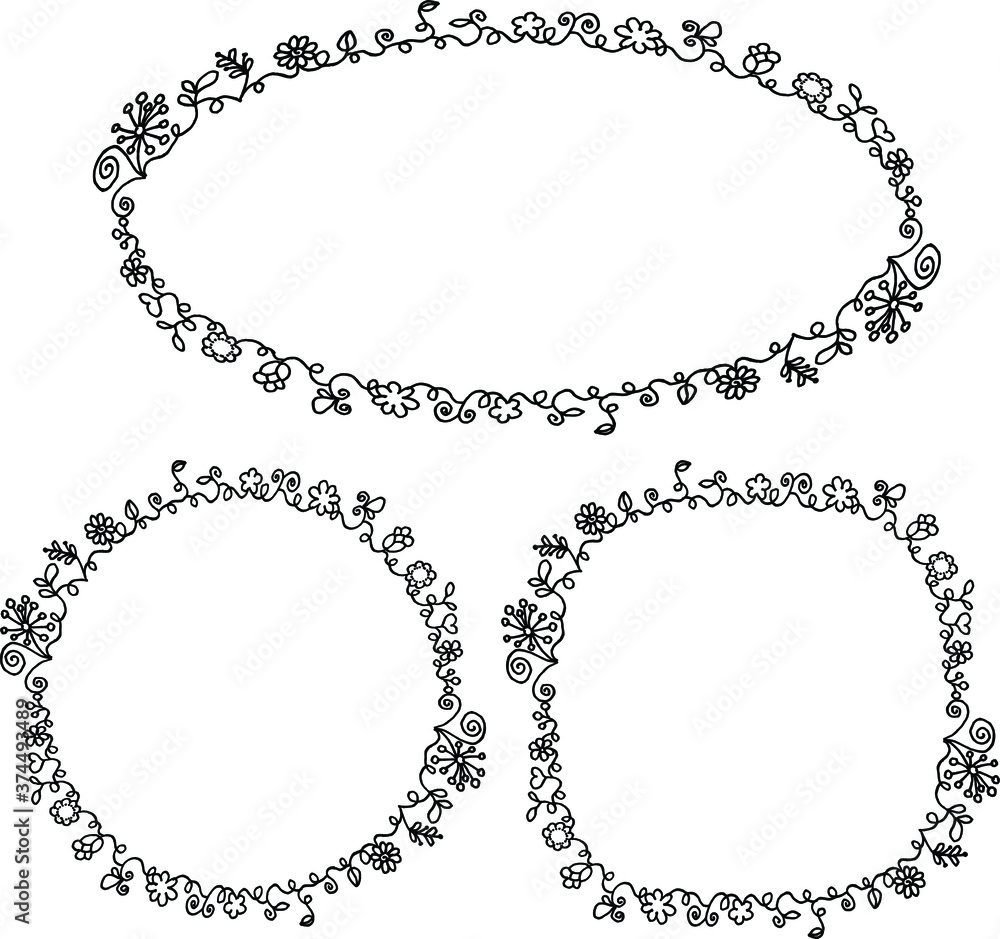 vector flower border design background Stock Vector | Adobe Stock
