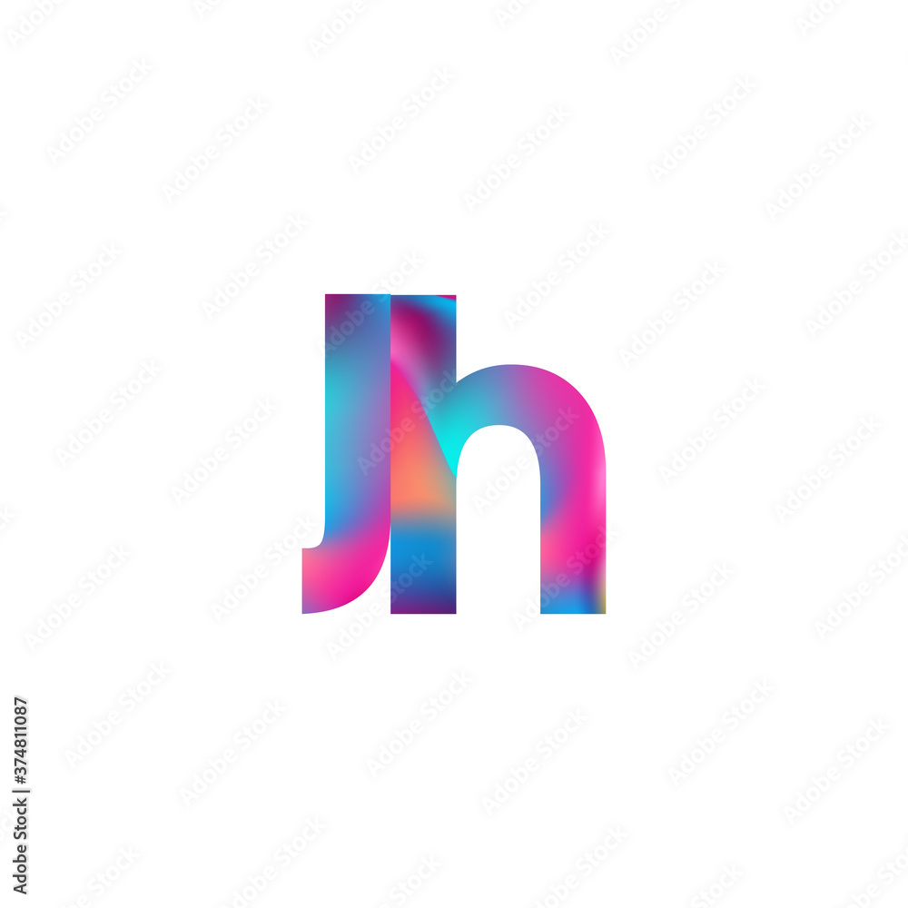 Initial Letter JH Logo Lowercase colorful design, Modern and Simple ...