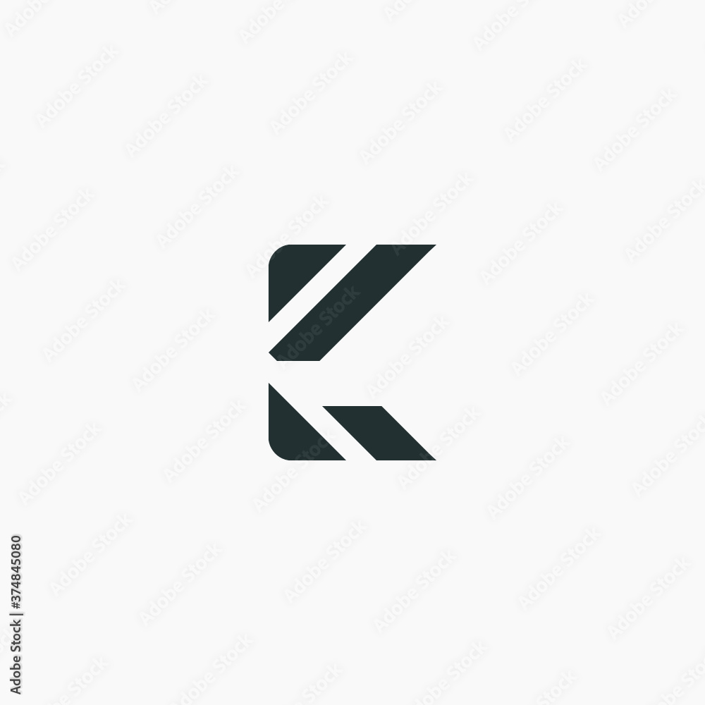 Modern Letter K KK Monogram Logo Stock Vector | Adobe Stock