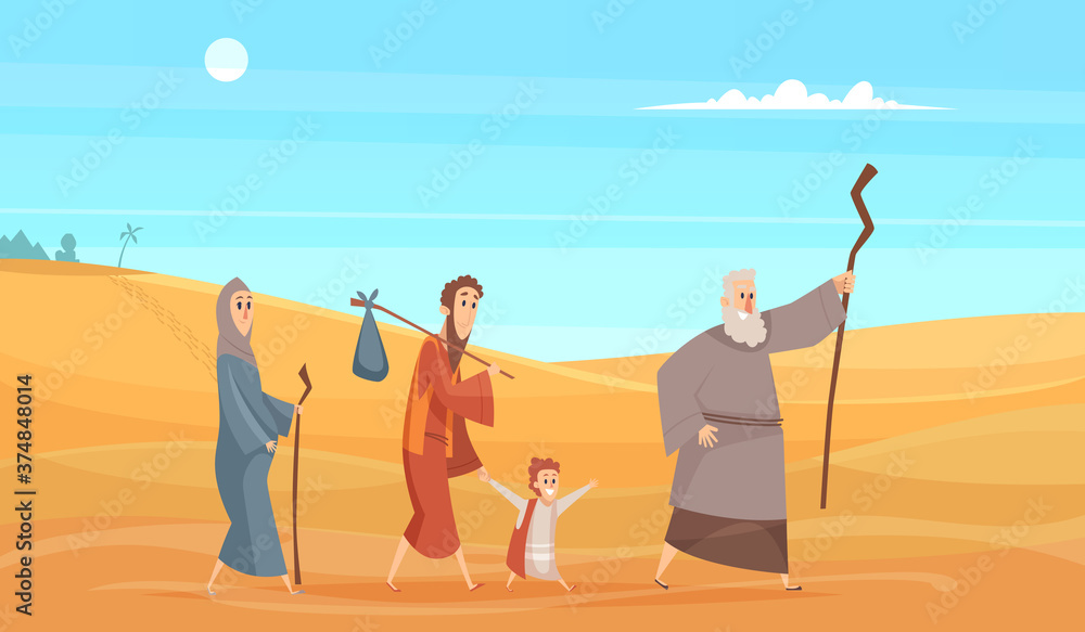 Journey of bible characters. Narrative historical background holy ...