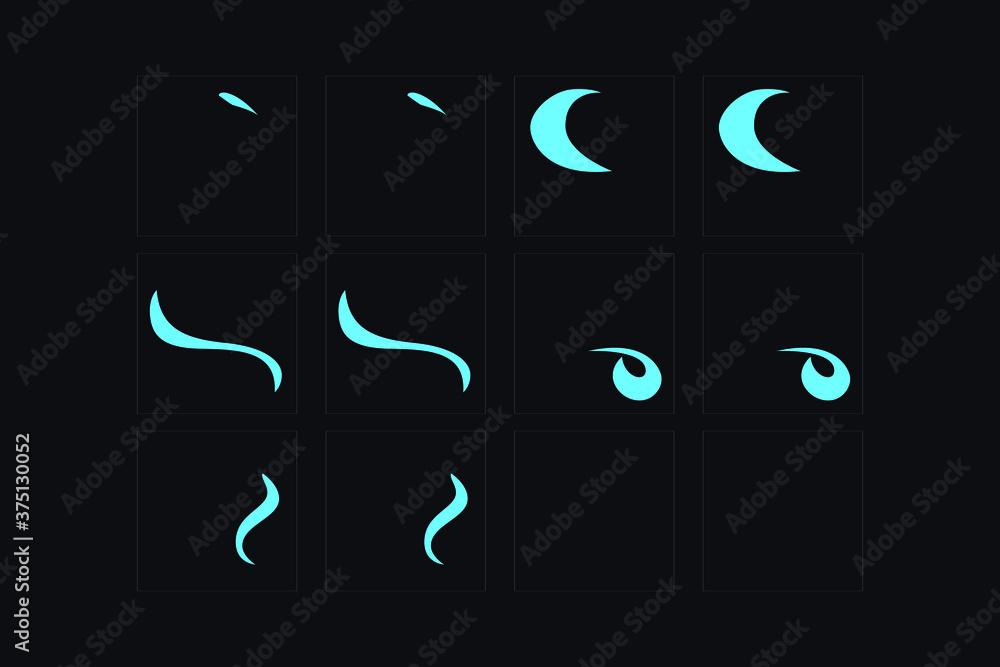 Impacts explosion effect. Shine animation sprites sheet for games ...