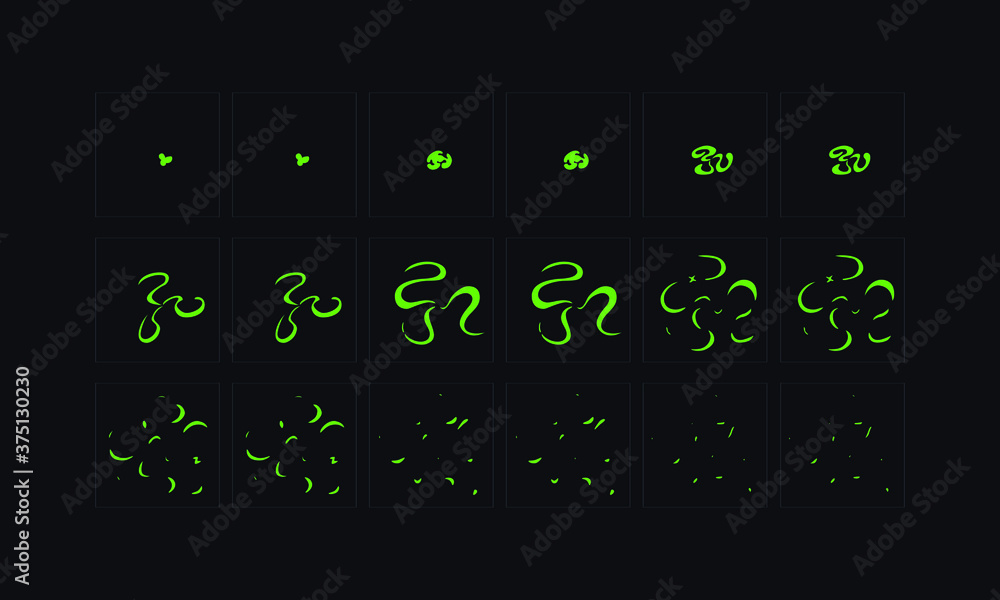 Impacts explosion effect. Shine animation sprites sheet for games ...