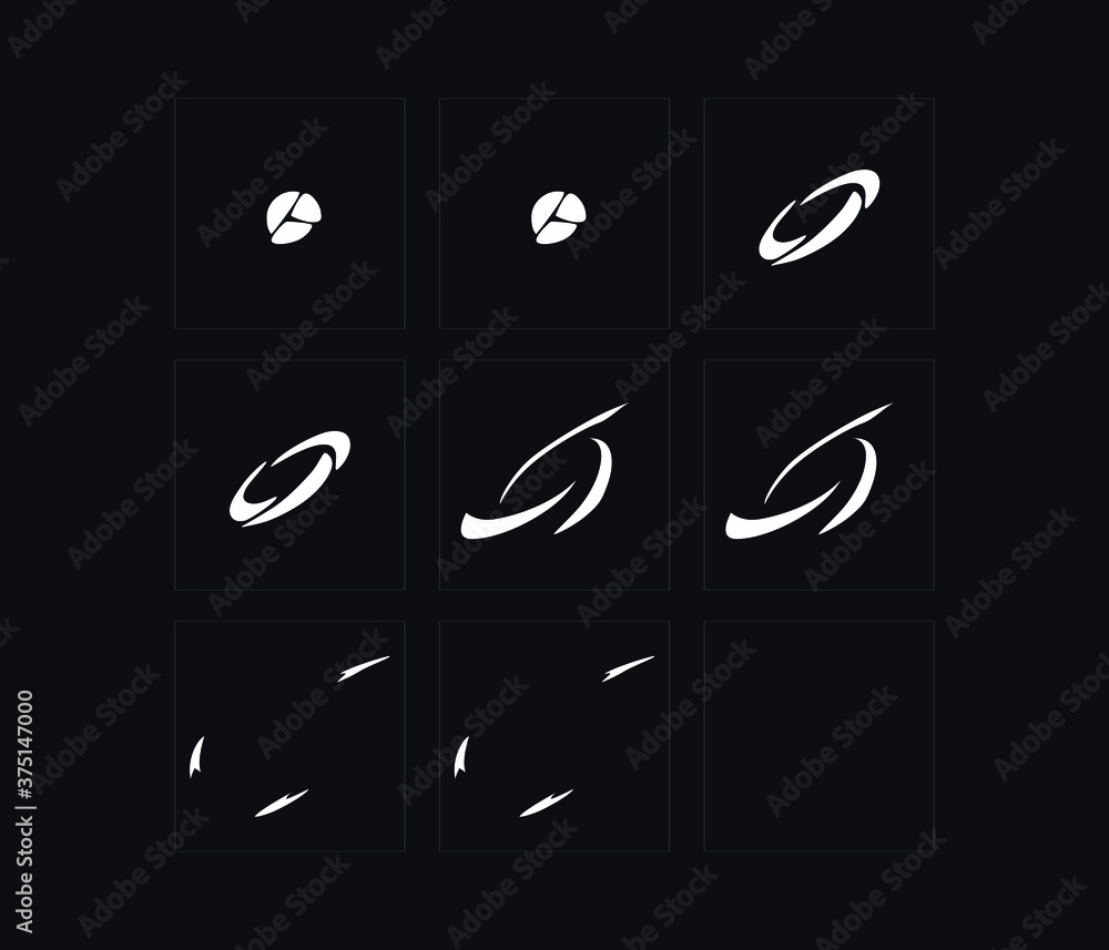 Impacts explosion effect. Shine animation sprites sheet for games ...