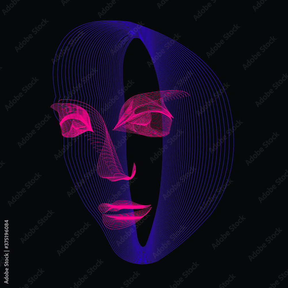 Fashion and style concept. Futuristic look abstract woman face ...