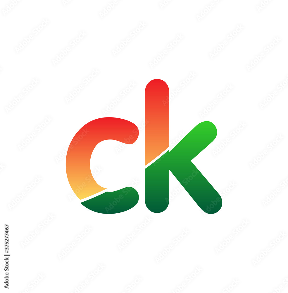 Initial Letter CK Logo Lowercase, colorful logotype Modern and Simple ...