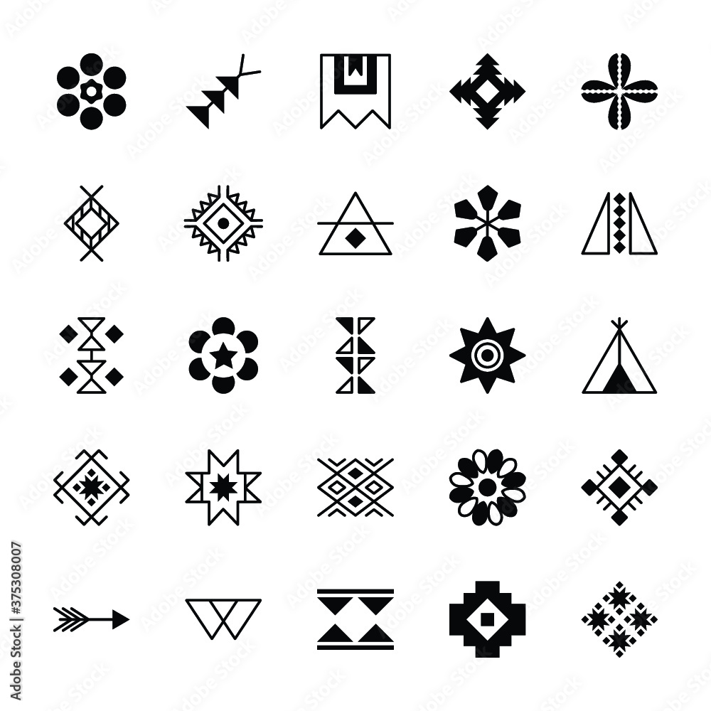 Tribal Symbols Icon Vectors Stock Vector | Adobe Stock