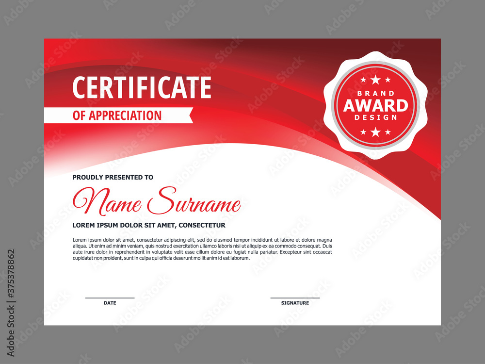 Abstract Smooth Elegant Red Certificate Design, Professional Modern ...