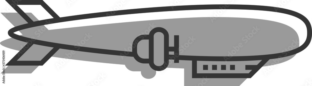 Vector Illustration of a Grey Cartoon Blimp Dirigible Stock Vector ...