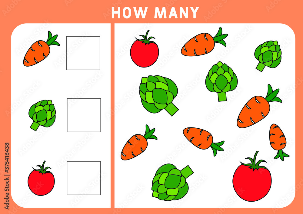Counting Game for Preschool Children. Educational a mathematical game ...