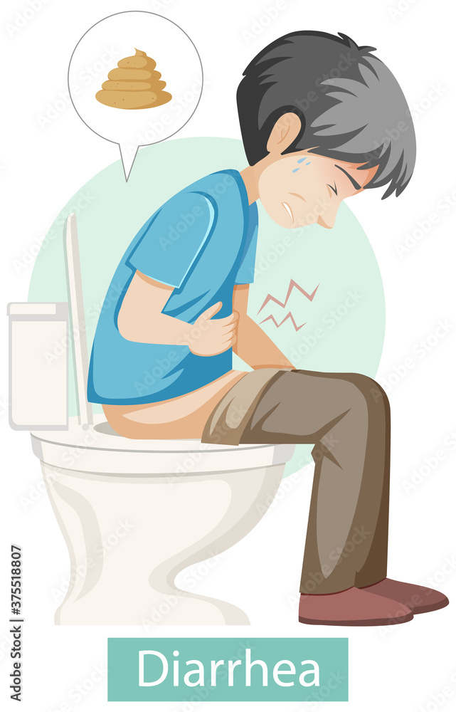 Cartoon character with diarrhea symptoms Stock Vector | Adobe Stock