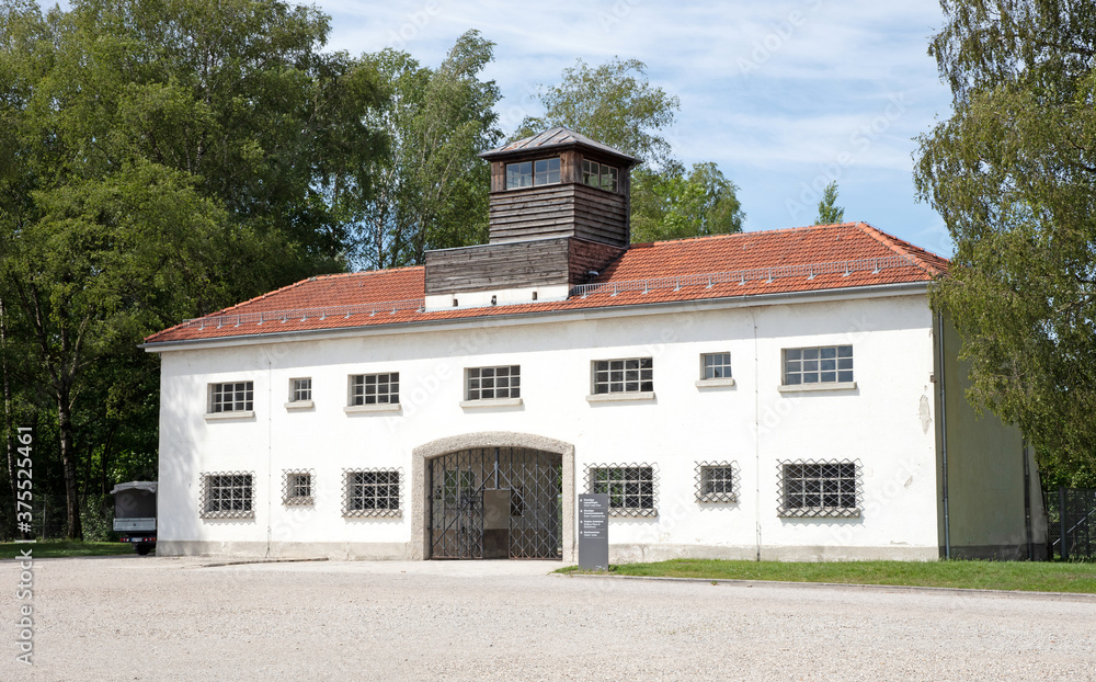Dachau, Germany - July 13, 2020: Entrance in Dachau concentration camp ...