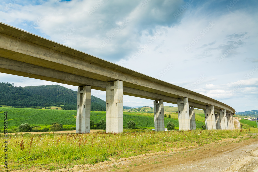 Construction of new freeway, section of highway and freeway exit ramp ...