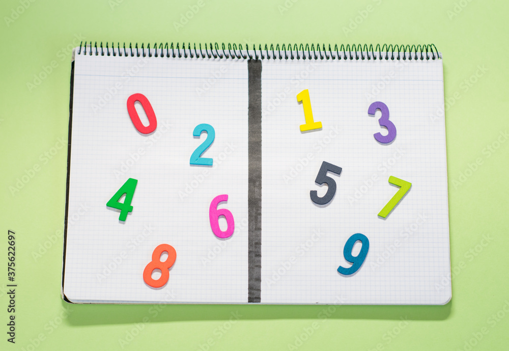 Notebook page with the division between odd and even numbers. Math ...