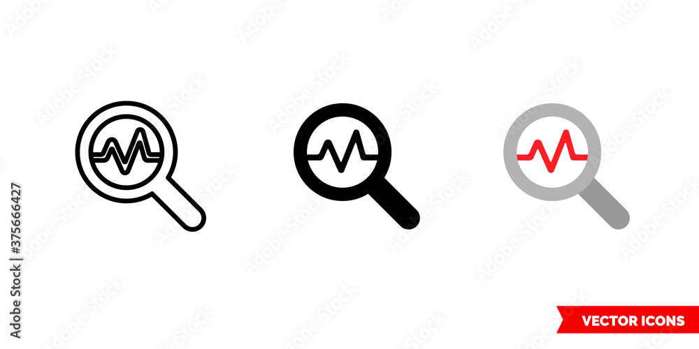Status icon of 3 types color, black and white, outline. Isolated vector ...