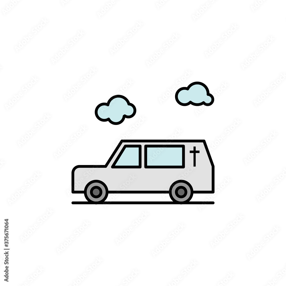 hearse, death, car outline icon. detailed set of death illustrations ...