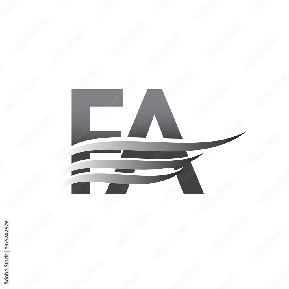 Initial FA wing logo, grey color vector logotype, logo for company name ...