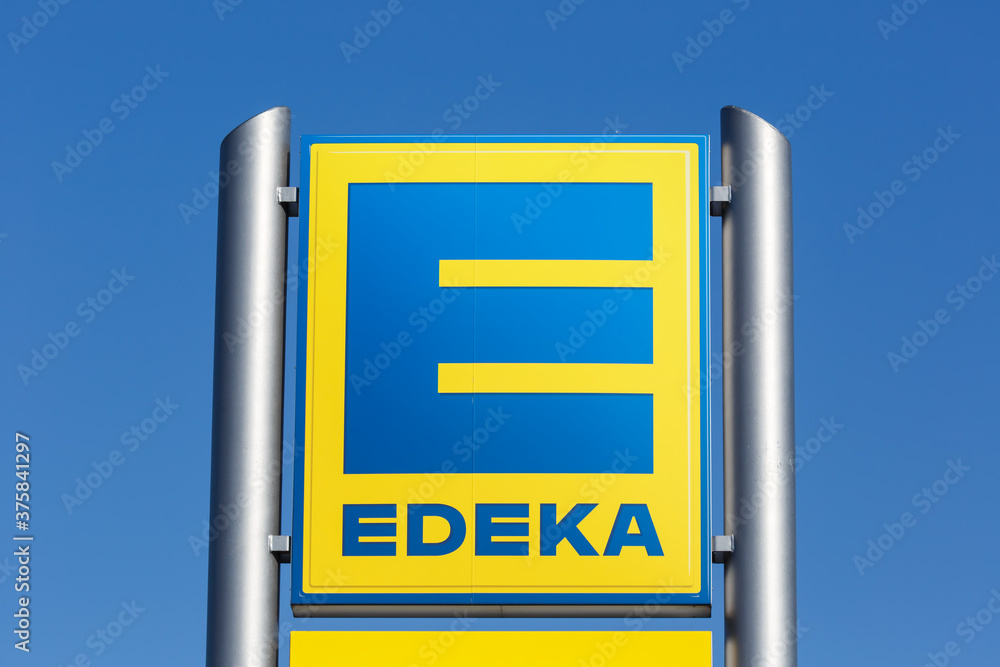 Edeka logo sign supermarket food shop Stock Photo | Adobe Stock