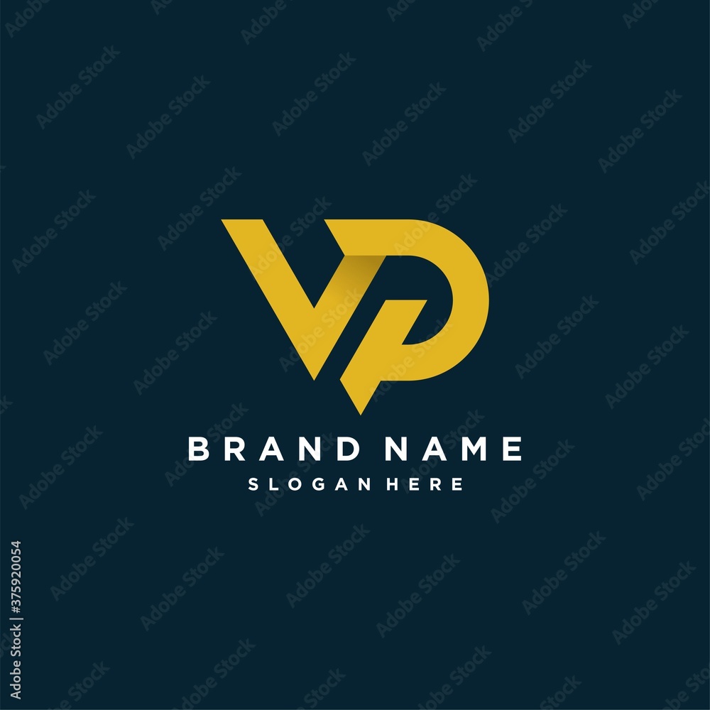 Logo with VP letter and modern style design concept, template Stock ...
