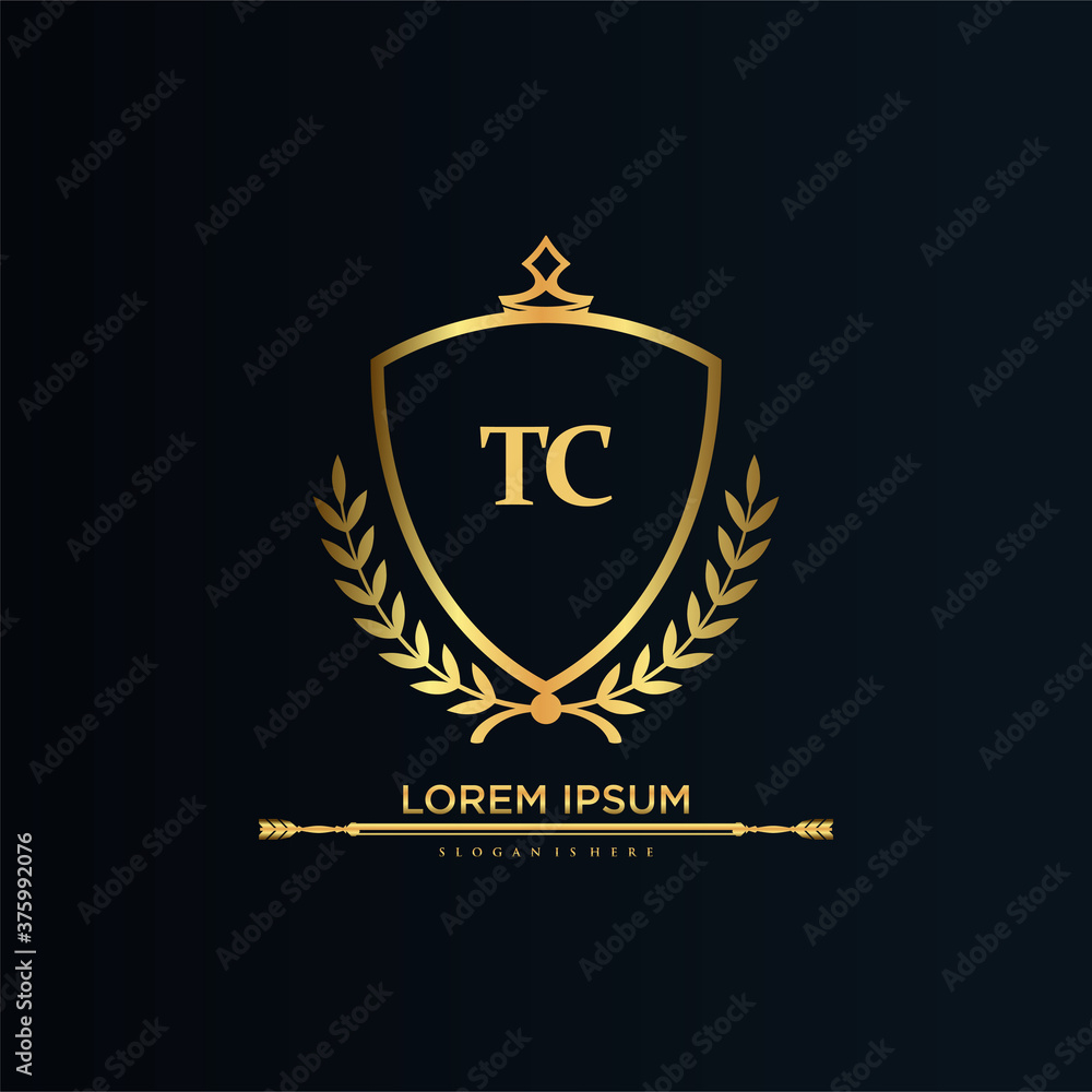 TC Letter Initial with Royal Template.elegant with crown logo vector ...