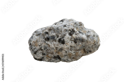 Granite stone isolated on white background, Granite is a common type of ...