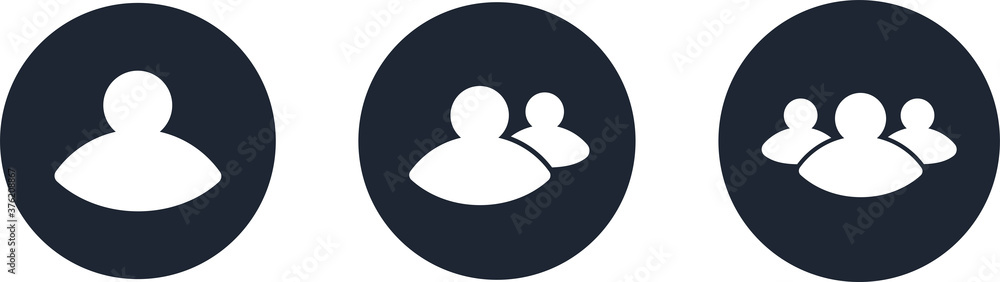 People icon set in trendy flat style. Persons symbol infographics ...