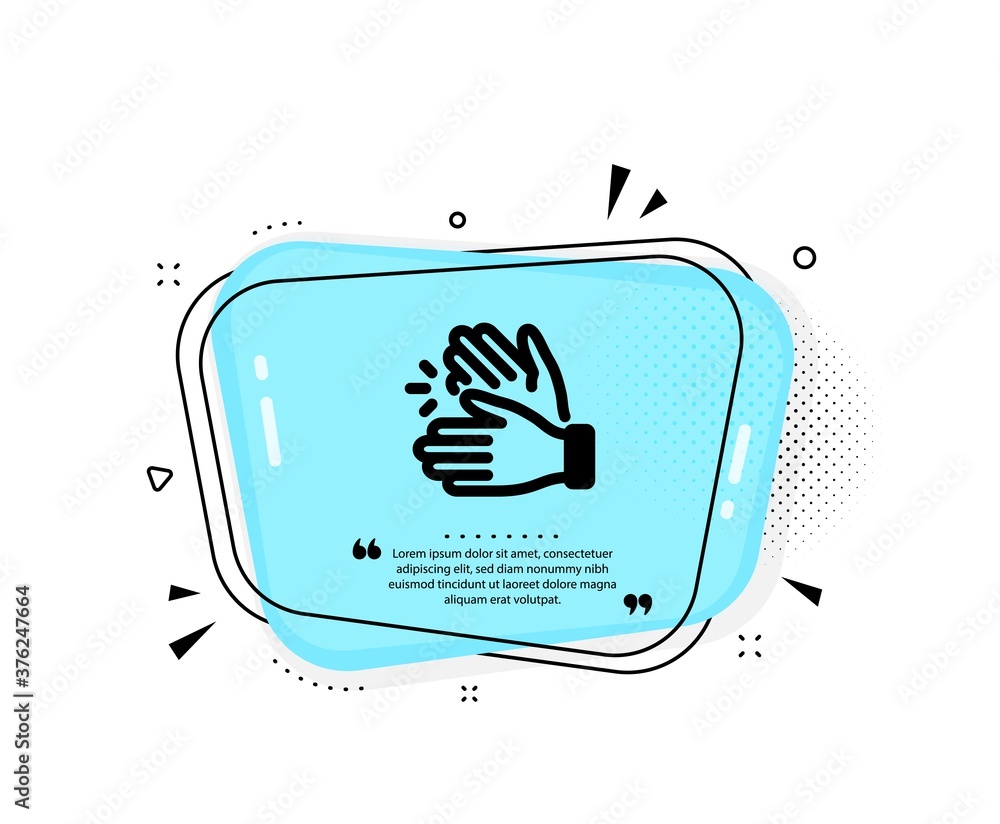 Clapping hands icon. Quote speech bubble. Clap sign. Victory gesture ...