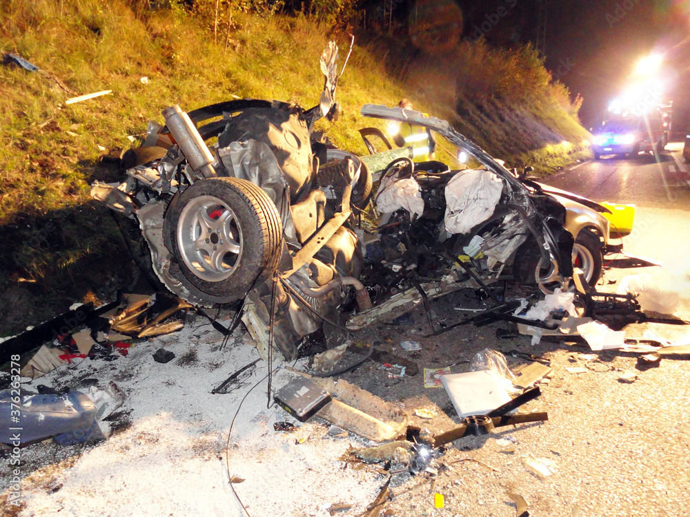 Car crash accident with deadly motorist in frontal collision between ...